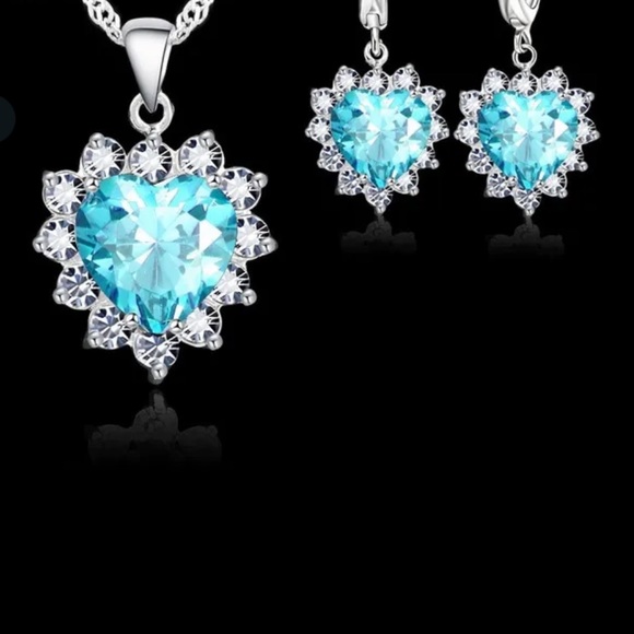 Jewelry | Australian White And Ice Blue Crystal On Sterling Silver ...